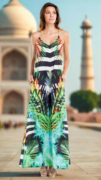 Racerback Maxi Dress with pockets - La Moda Clothing