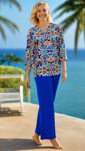 Bell Sleeve Resort Wear Tunic Tops - La Moda Clothing